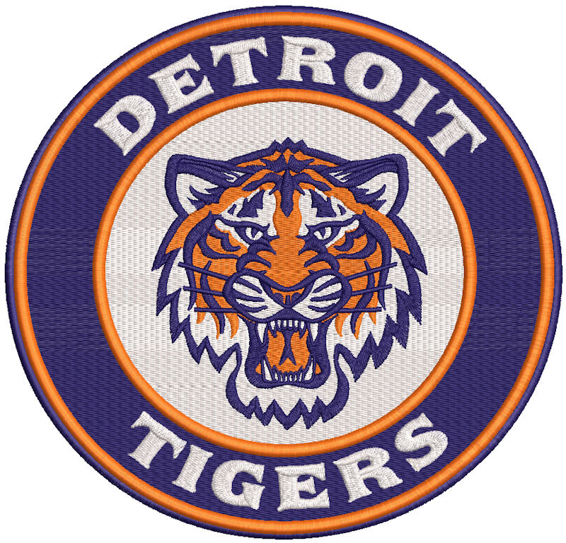 Detroit Tigers Round Logo Embroidery Design | MLB Patch