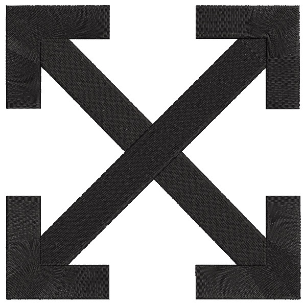 Design de bordado de letreiro Off-White – Ponto icônico de streetwear