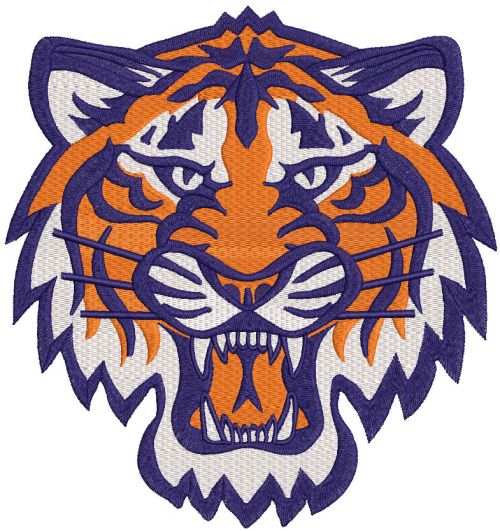 Detroit Tigers Mascot Logo Embroidery Design | MLB Tiger