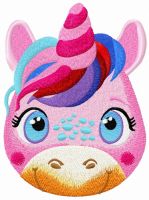 Cute baby unicorn embroidery design